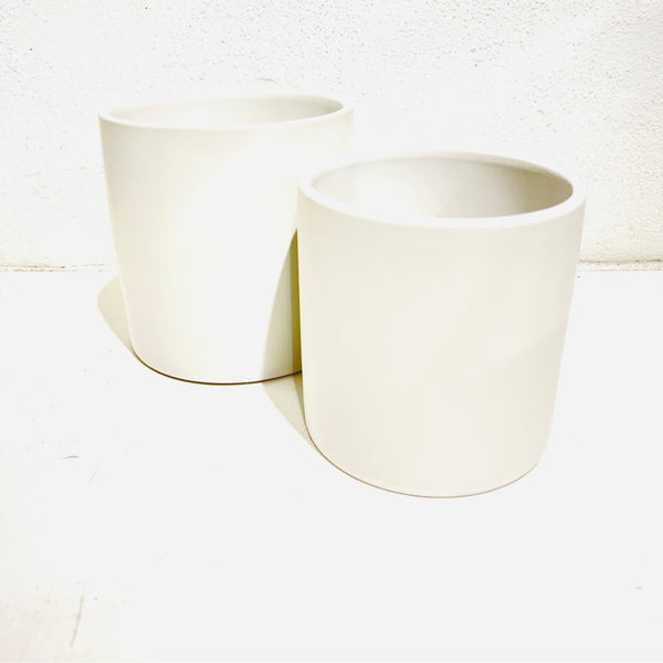 Cylinder Pot ‘Satin Matte White’ – Green Folk Botany Shop